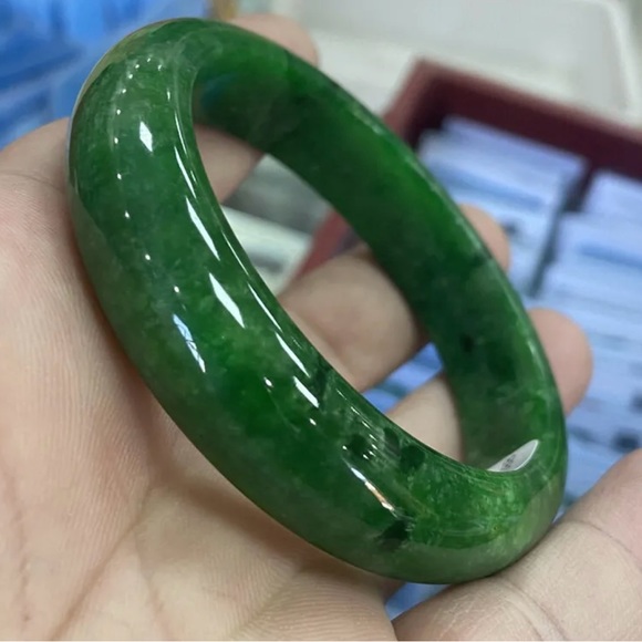 Jewelry | Certified 58mm Natural Green Myanmar Jade Jadeite Hand ...